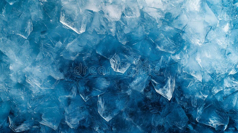 Abstract Frozen Ice Blocks in Blue Light Cold Texture Winter Ice Design ...