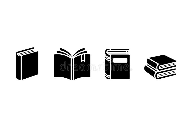 Black Book Set Reading Library Education Symbols Stock Illustration ...