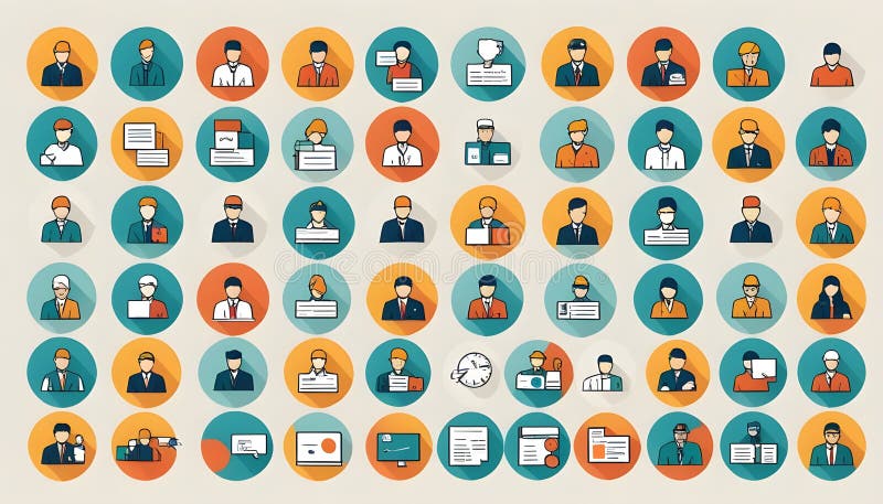 Professional Business and Corporate Avatar Icon Set: Diverse Workforce ...