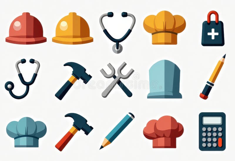 This Image Features a Collection of Colorful Icons Representing Various ...