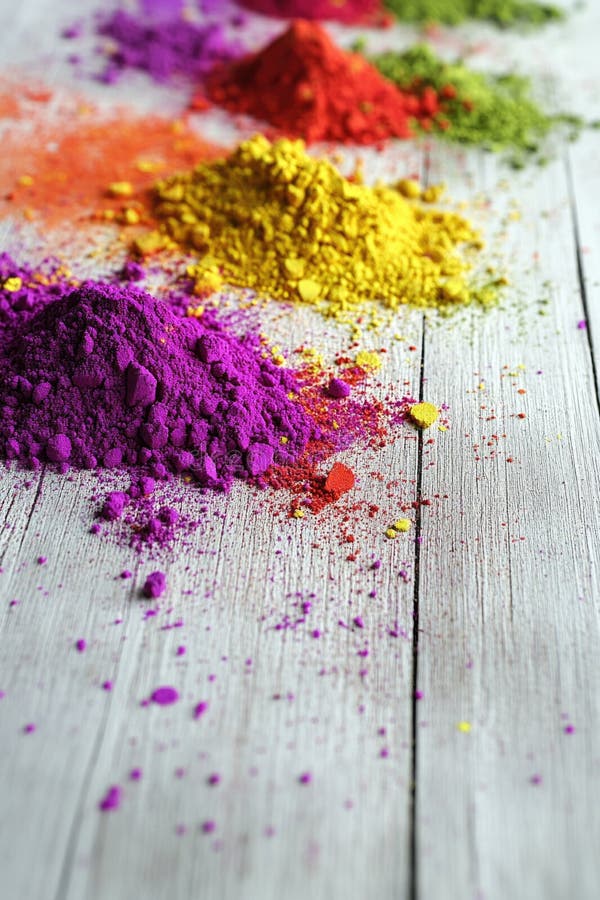 Colorful Powders on a Table Stock Photo - Image of cultural, texture ...
