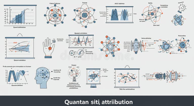 The Image Features a Collection of Diagrams and Visuals Related To Quantum Physics Stock ...