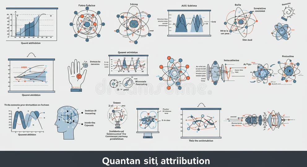 The Image Features a Collection of Diagrams and Visuals Related To Quantum Physics Stock ...