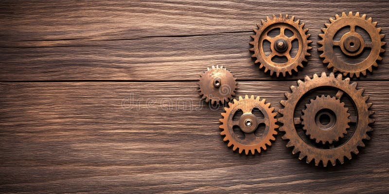 Interconnected Metal Gears Arrangement Stock Illustration ...