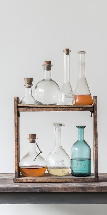 Collection of Colored Glass Laboratory Flasks Stock Illustration ...