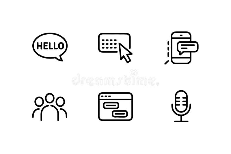 Communications Set for Messaging and Chat Applications Stock ...