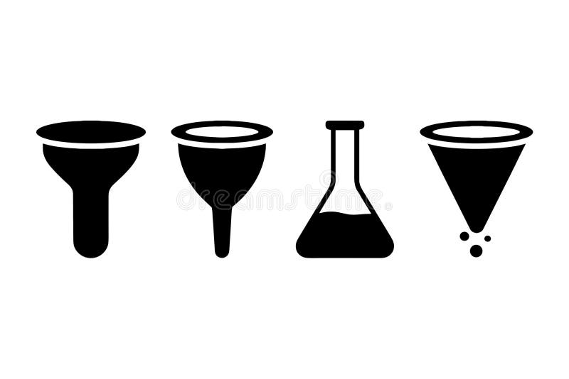 Laboratory Equipments Including Funnels and Beaker Designs Stock Vector ...