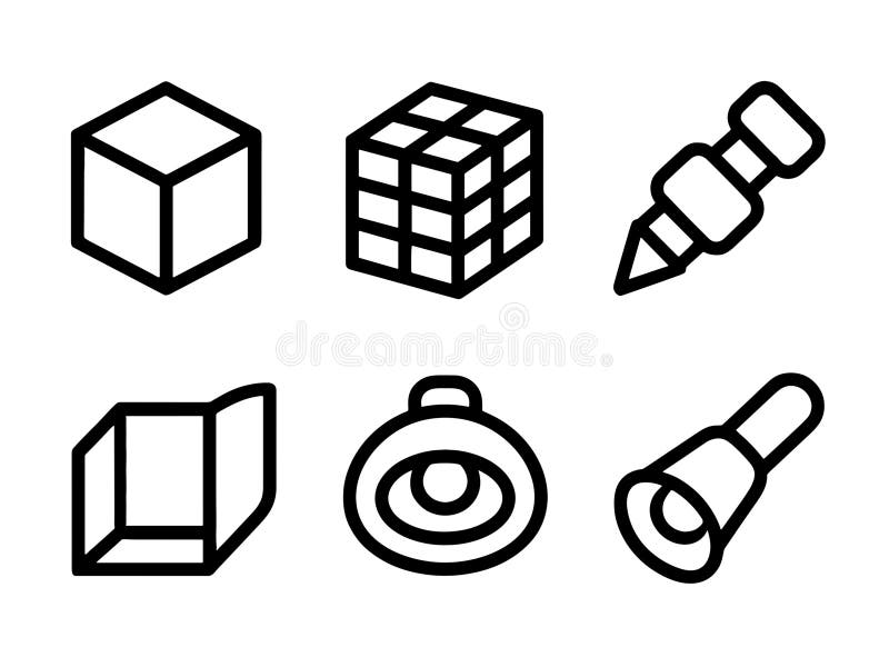 Simple Cube Puzzle Pushpin Map Marker Round Flashlights Stock Vector ...