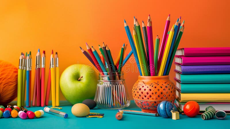 School Paper Objects Studio Shoot Stock Photo - Image of goods, objects ...
