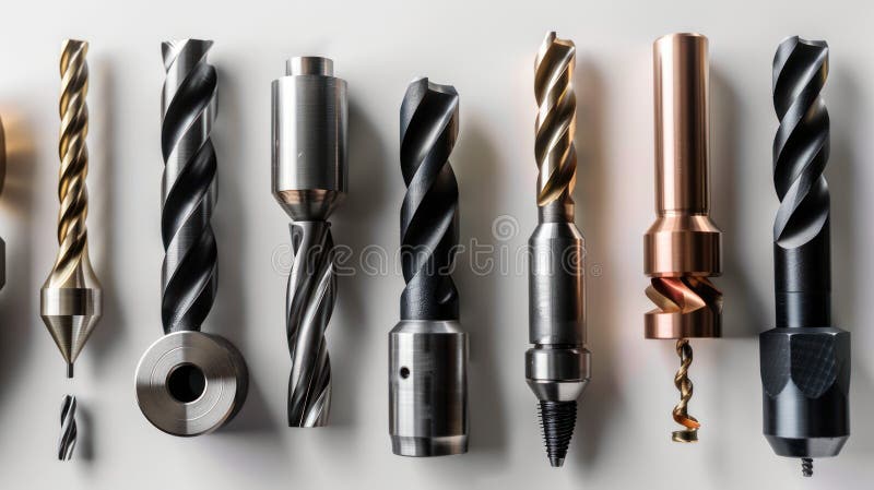 Sintered Carbide CNC Milling and Drilling Tools on White Background ...