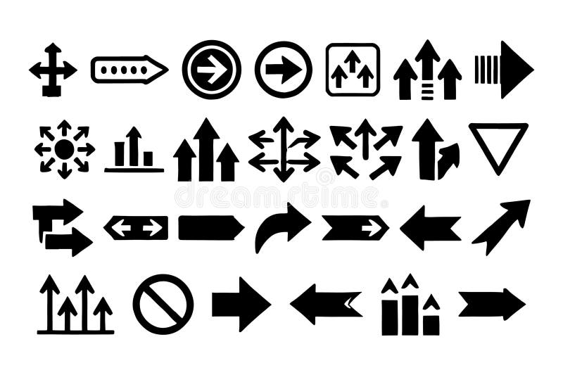 Comprehensive Collection of Directional Arrow Icons Stock Vector ...
