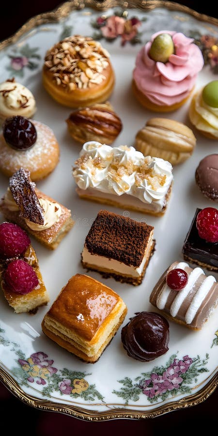 Elegant Arrangement of Assorted Pastries and Desserts Stock ...