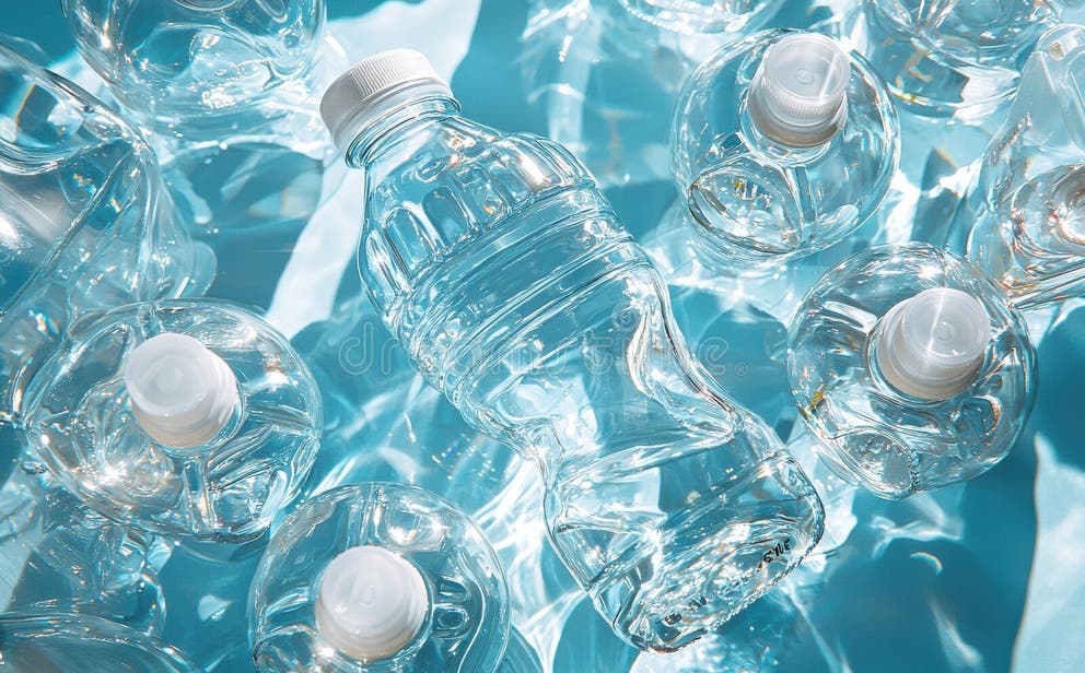 Arrangement of Assorted Plastic Bottles and Packaging on Blue Surface ...