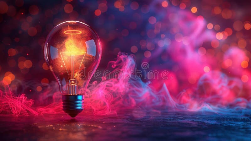 Colorful Glowing Idea Bulb Lamp for Creative Thinking and Brainstorming ...