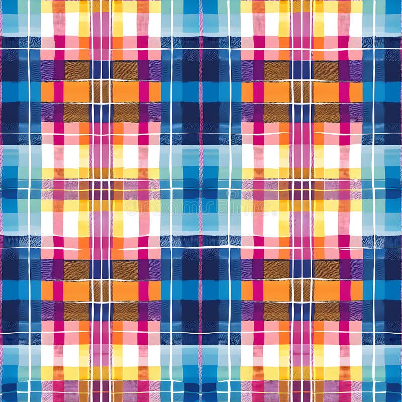Colorful Plaid Seamless Tile Stock Illustration - Illustration of ...