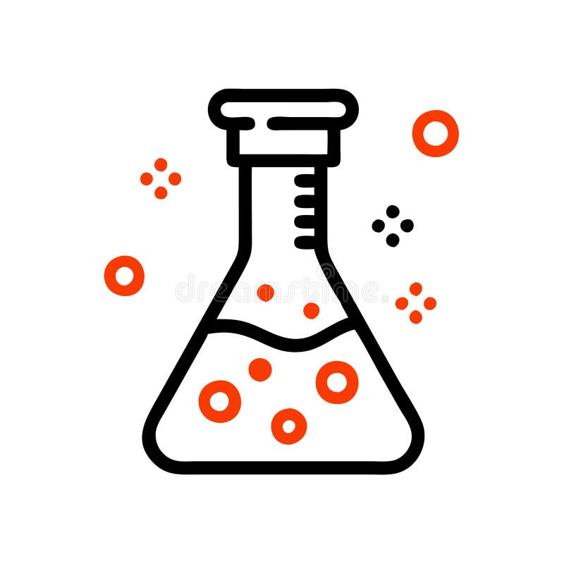 Colorful Science Flask Vector Chemistry Experiment Design Stock Image ...