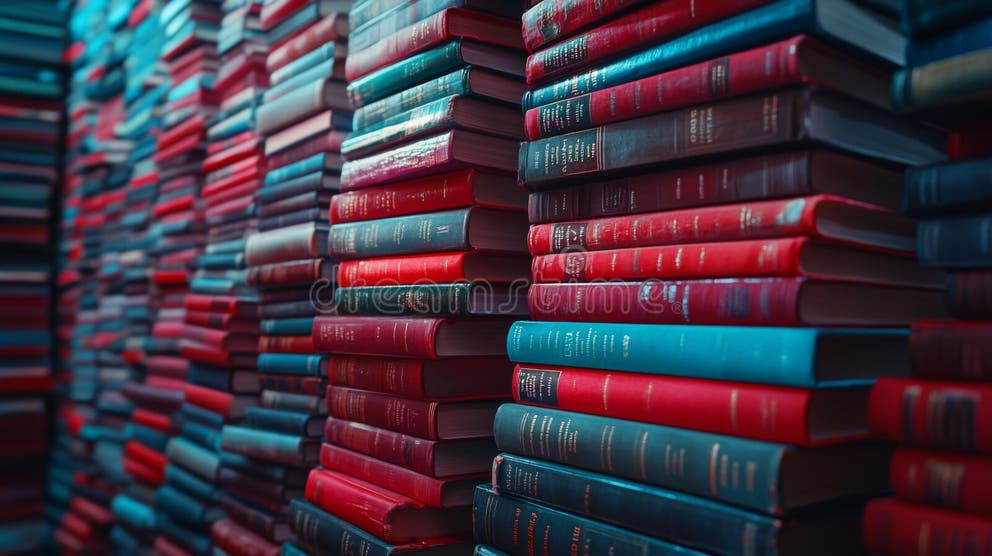 A Stunning Array of Stacked Books in Vibrant Colors Showcases the ...