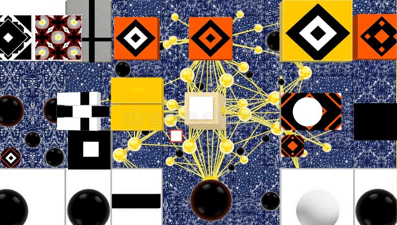 Vibrant Geometric Abstract Artwork Stock Image - Image of patterns ...