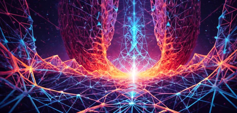 This Image Features a Complex Network of Interconnected Nodes and Lines ...