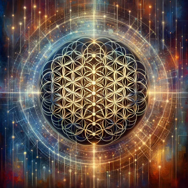 A Complex and Ornate Flower of Life Pattern. Stock Image - Image of ...