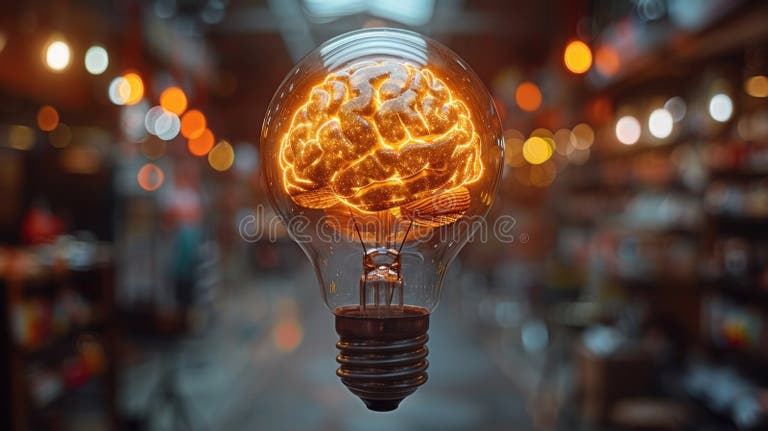 Creative Business Strategy Plan Concept with Light Bulb and Brain ...