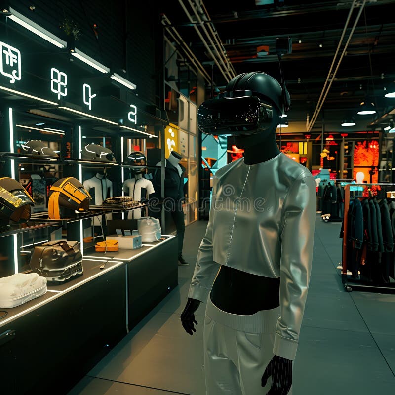 Modern Selling Store with Innovative Retail Design Stock Illustration ...