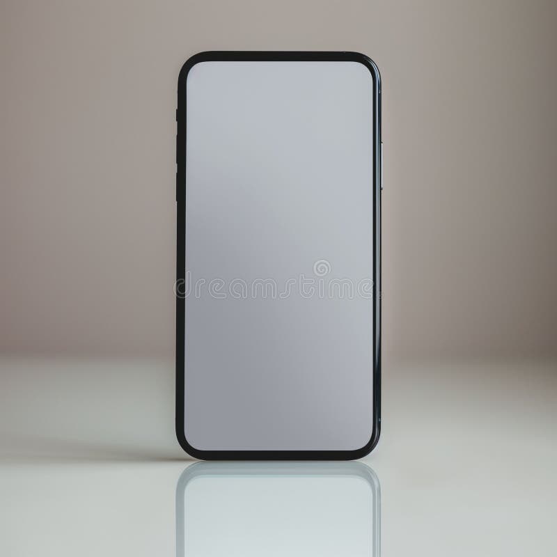 Sleek Modern Smartphone with a Blank Screen on a Reflective Surface ...