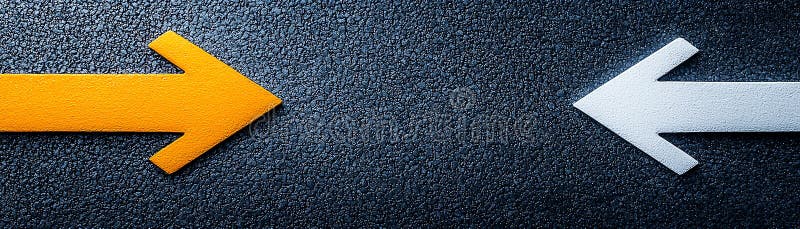 This Image Features Contrasting Arrows on a Textured Background ...