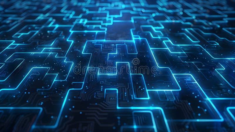 Technological Circuits Converging in Abstract Background Concept Art ...