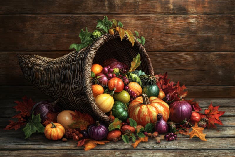 Spooky Festive Thanksgiving Cornucopia Stock Illustration ...