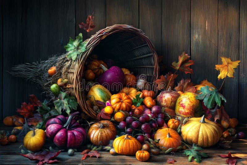Spooky Festive Thanksgiving Cornucopia Stock Illustration ...