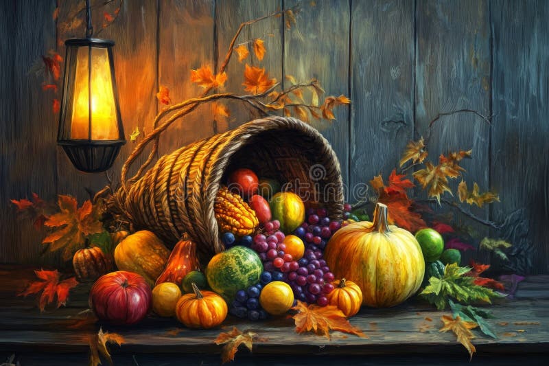Spooky Festive Thanksgiving Cornucopia Stock Illustration ...