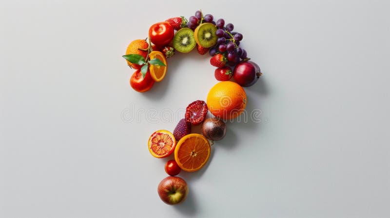 Question Mark Made of Fruits, Generative AI Stock Photo - Image of ...