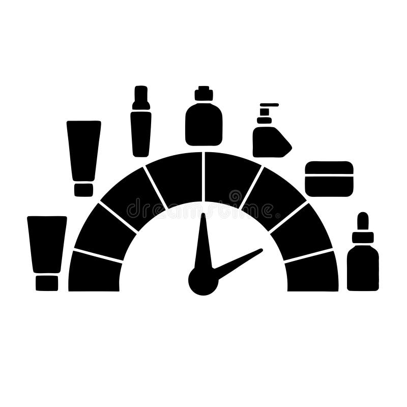 Beauty Product Selection Vector Concept with Speedometer Dial ...