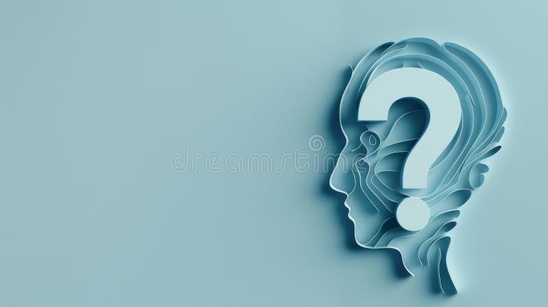 Conceptual Design of a Human Profile with a Question Mark Symbolizing ...