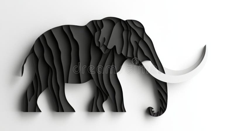 Paper Cut Elephant Silhouette Black Background Stock Photos - Free ...