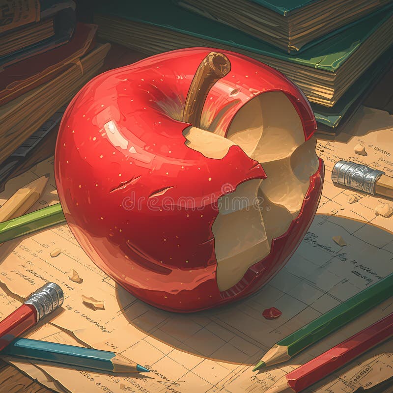 Freshly Bitten Apple Icon for Marketing Stock Illustration ...