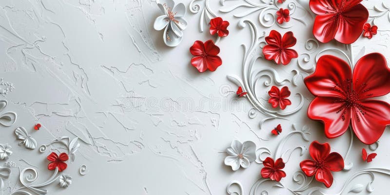 Vibrant White and Red Contrast. Minimalist Color Contrast Concept Stock ...