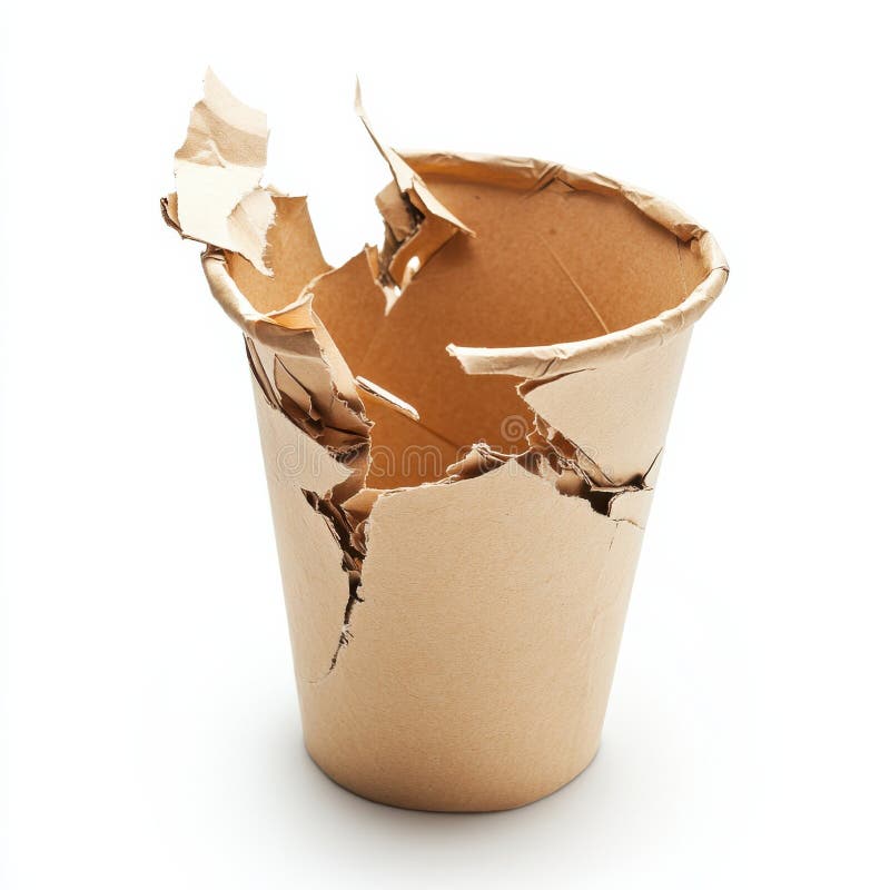 Crushed Paper Cup Isolated on White Background for Creative Projects ...