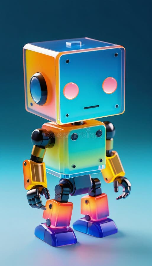 Cubic Robot Blind Box, 3D Cartoon Design, Translucent PVC, Pop Art ...