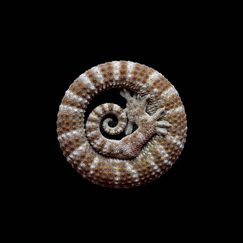 The Image Features a Curled-up Gecko Displaying Its Distinctive Scaly ...
