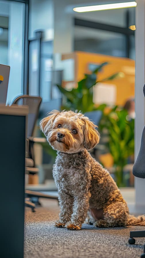 A Cute Dog Sits in an Office Space, Bringing Warmth To the Workplace ...