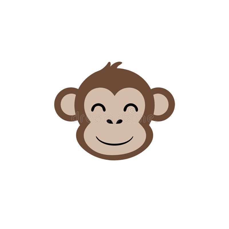 Smiling Cartoon Monkey Face Vector Illustration for Playful Designs ...