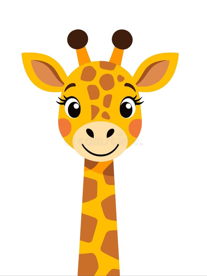 Cute Smiling Giraffe Head Child Friendly Animal Character Stock Vector ...