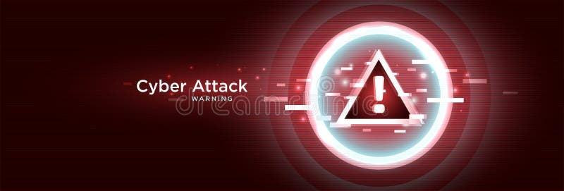 Cyber Attack Warning Alert with Digital Glitch Effect Stock ...