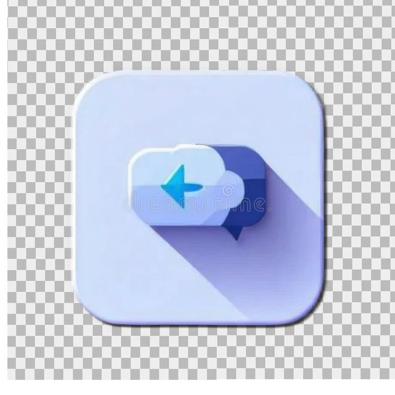 Minimalist Cloud and Arrow Icon - Messaging App Graphic Stock Photo ...