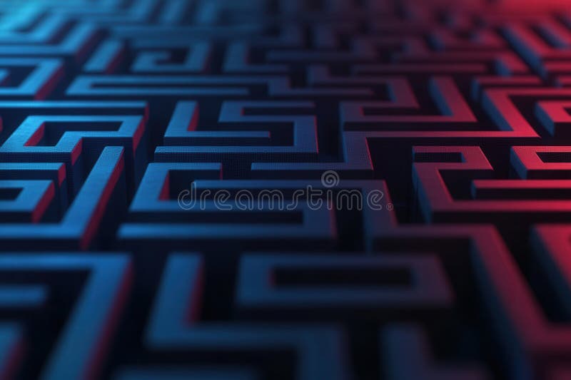 Intricate Maze Design with Shadows and Vibrant Colors Capturing Endless ...