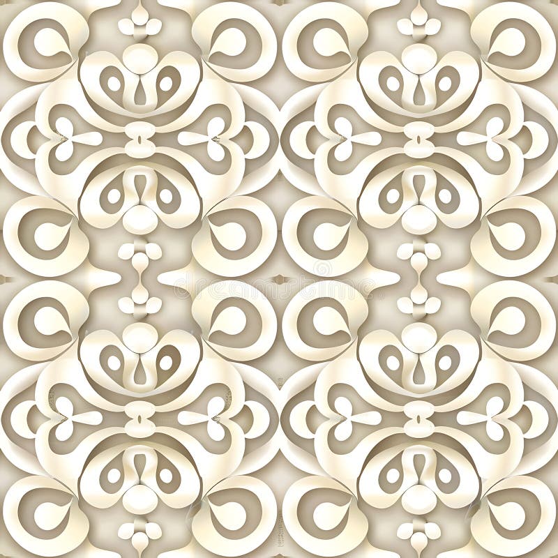 3D Monochromatic Ivory Seamless Tile Stock Illustration - Illustration ...