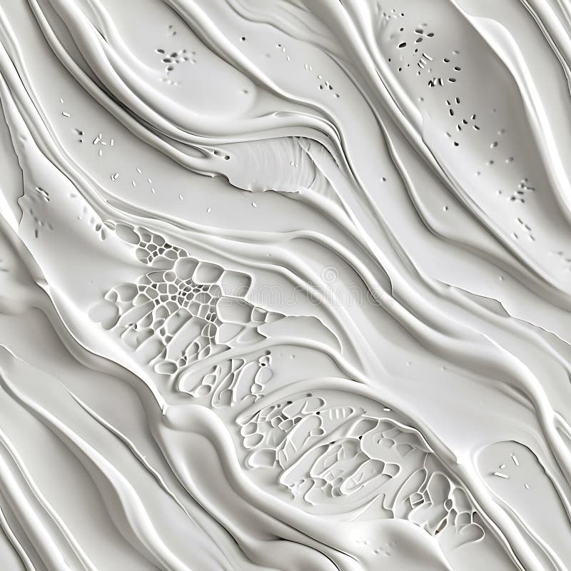 3D Monochromatic White Wave Seamless Pattern, Fluid Stock Illustration ...
