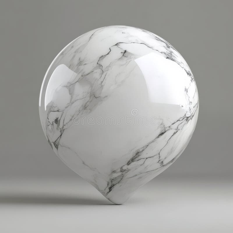 Marble Textured Sphere with Pointed End, 3D Render, Studio Lighting ...